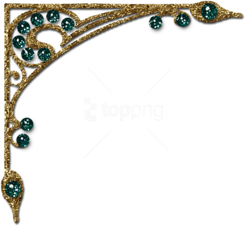 Download Free Png Download Transparent Gold Diamond Decorative - Corner ...