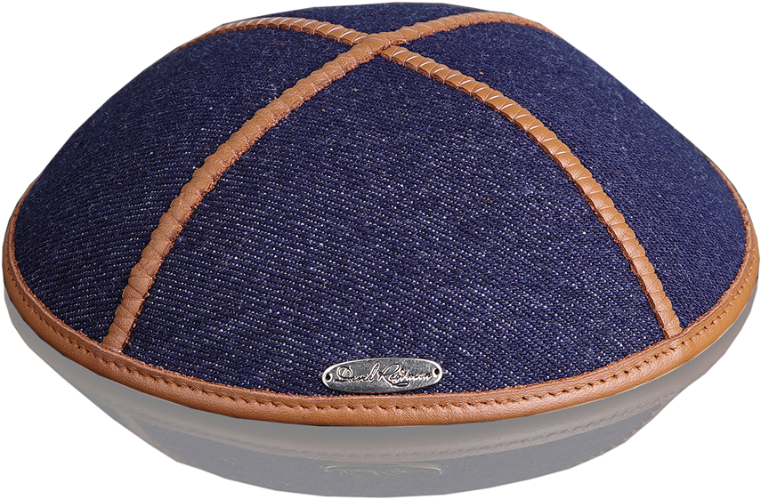 Download Kippah «classic» Dark-blue Jeans Orange Edging - Thread - Full ...