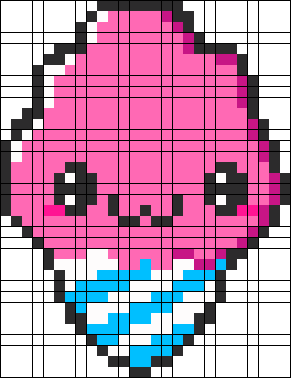 Download Cute Cotton Candy Perler Bead Pattern / Bead Sprite - Pixel ...