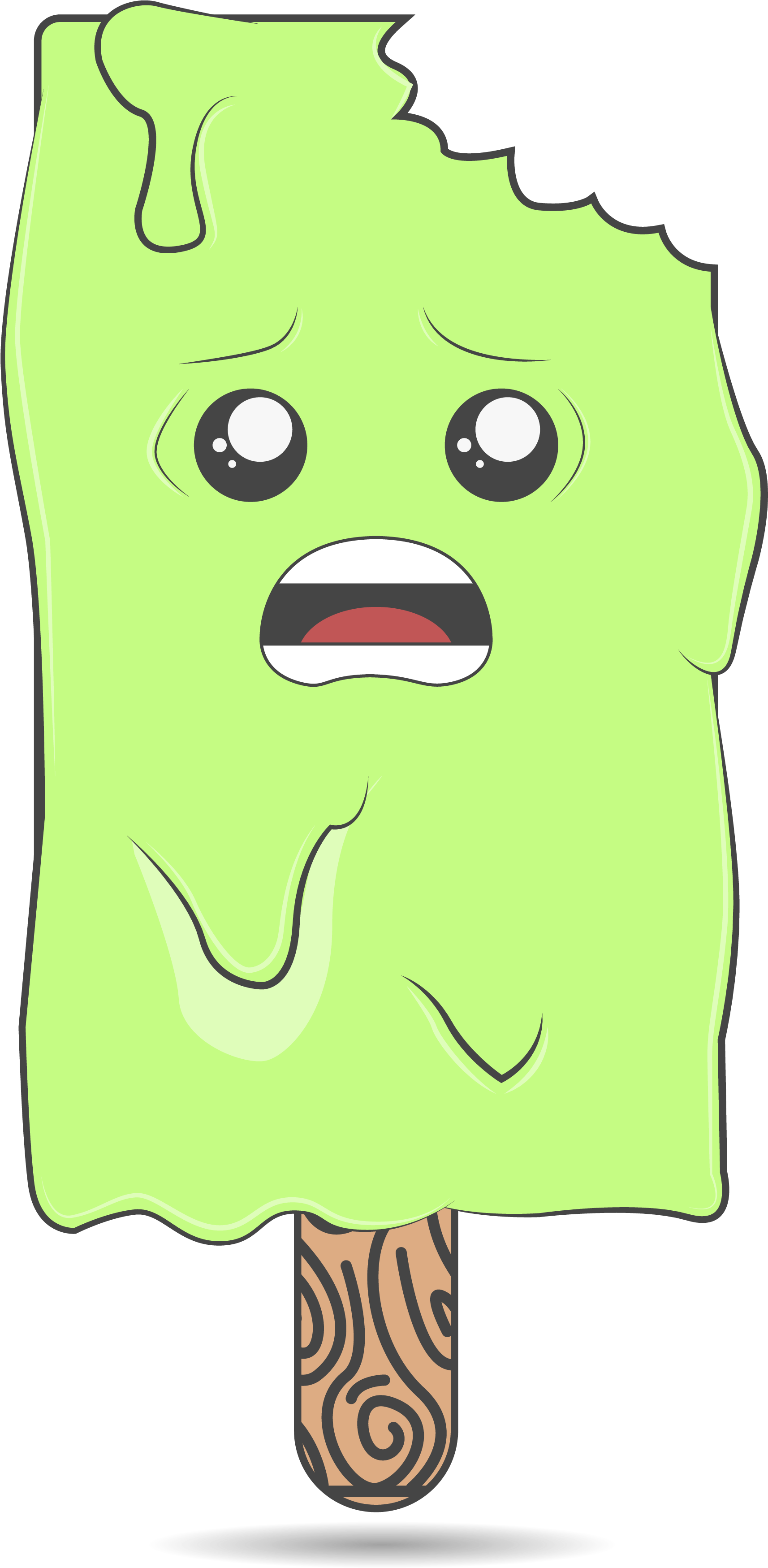 Download Popsicle Clipart Green - Cute Melting Cartoon Popsicles - Full ...