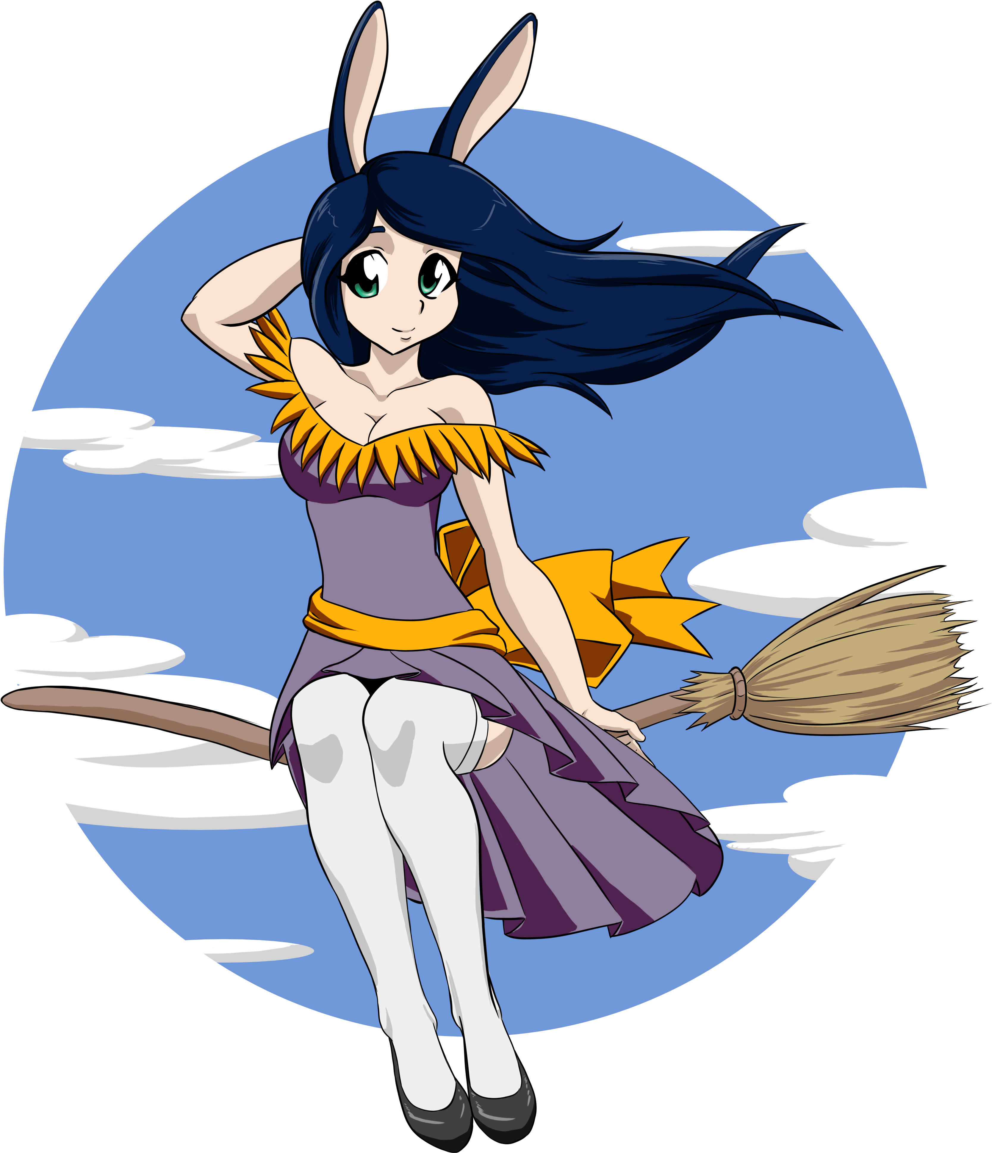 Download Bunny Witch - Cartoon - Full Size PNG Image - PNGkit