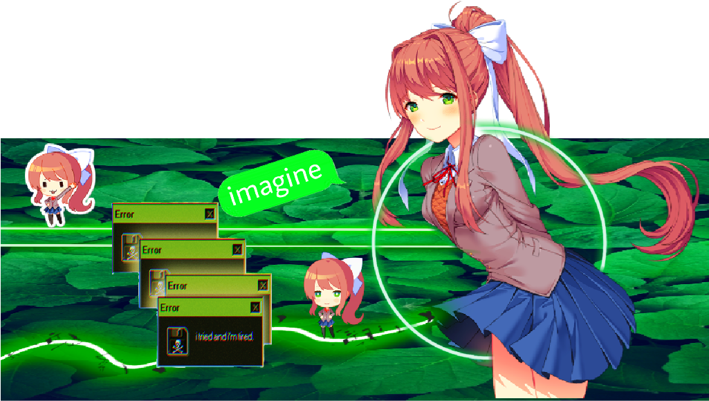 Download Transparent Monika Sticker - Anime - PNGkit