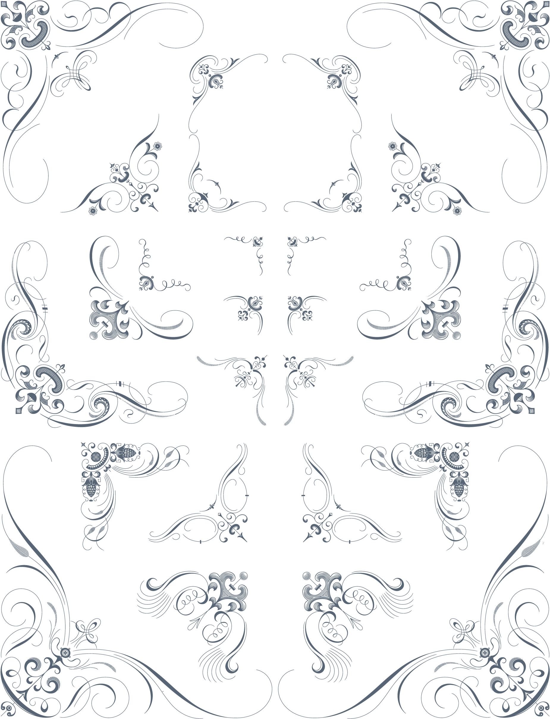 Download Luxurious Flourishes Vector Pack - Illustration - Full Size PNG Image - PNGkit