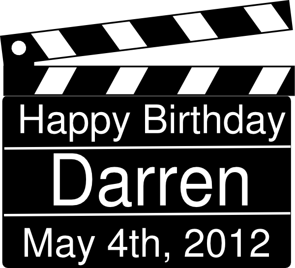 Download Happy Birthday Clap Board Clip Art - Happy Birthday Clapboard ...