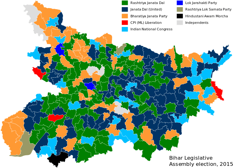 Download Map Displaying Constituencies Won By Parties - Bihar Assembly ...
