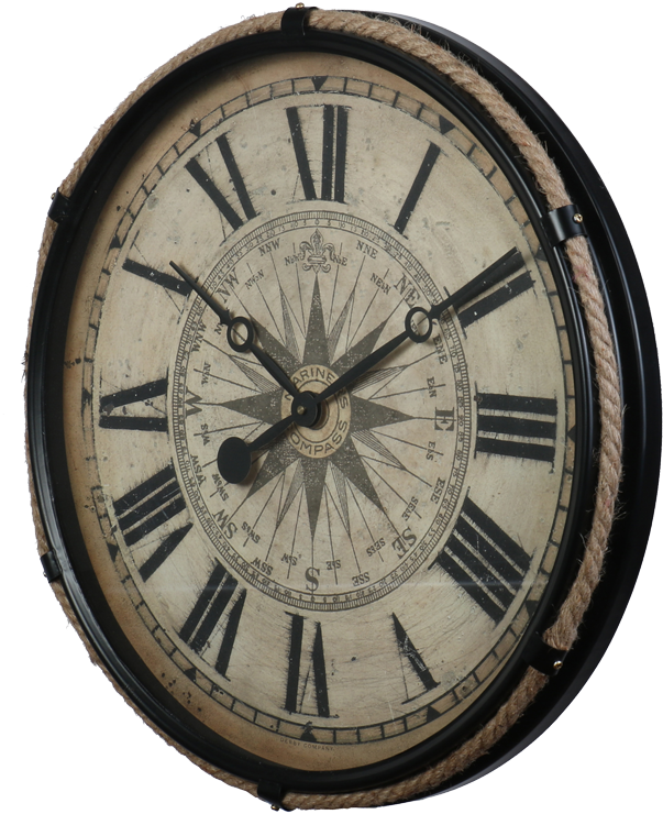 Download Compass Clock Large Black - Pendulux - Full Size PNG Image ...