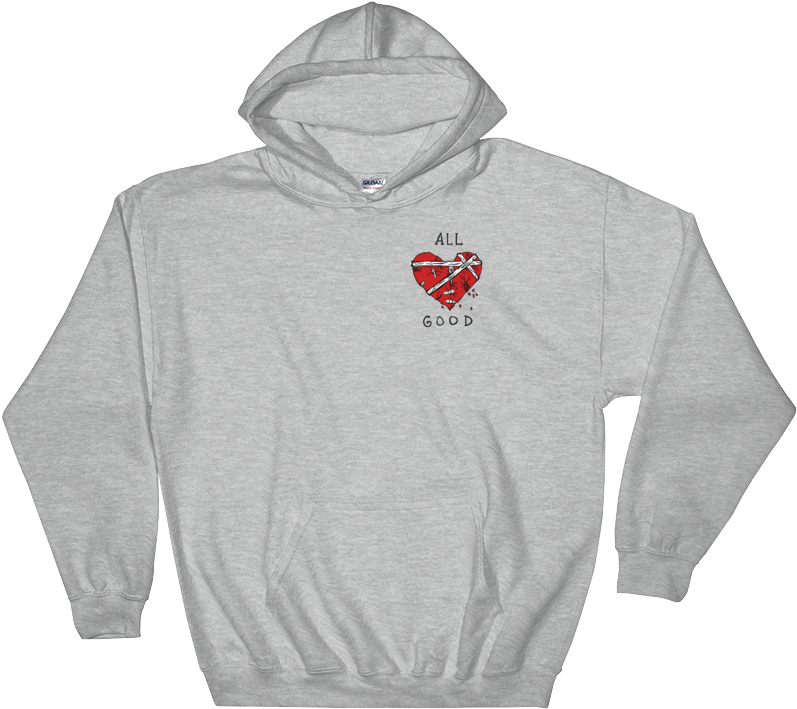 Download Broken Heart Gang Png Mockup Front Flat Sport Grey - Black ...
