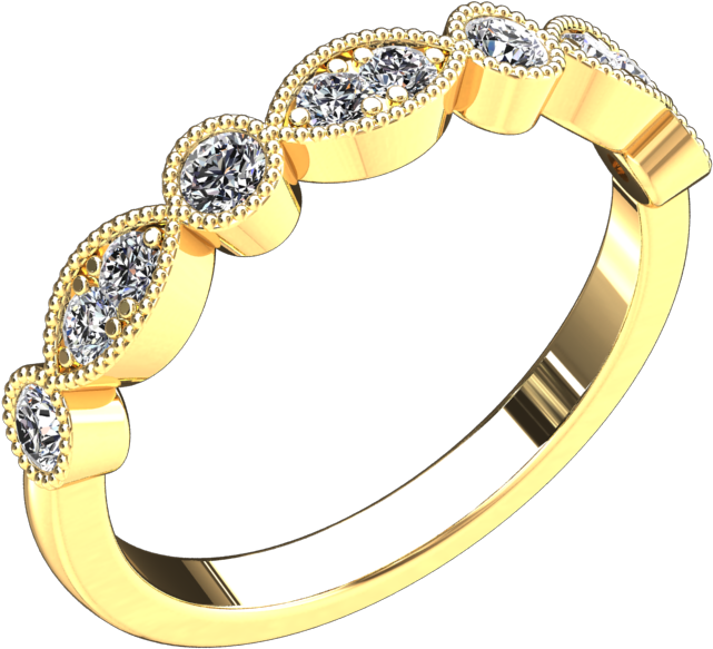 Download Vintage Style Diamond Ring Set In Yellow Gold Style - Ring ...
