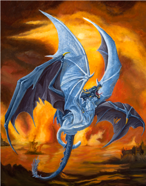 Download Fang And Fire Color Print - Painting - Full Size PNG Image ...