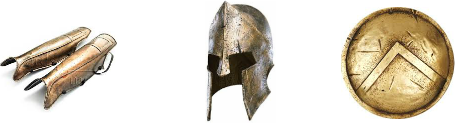 Download Spartan Shield Used For Defense And Spartan Helmet - Bronze ...