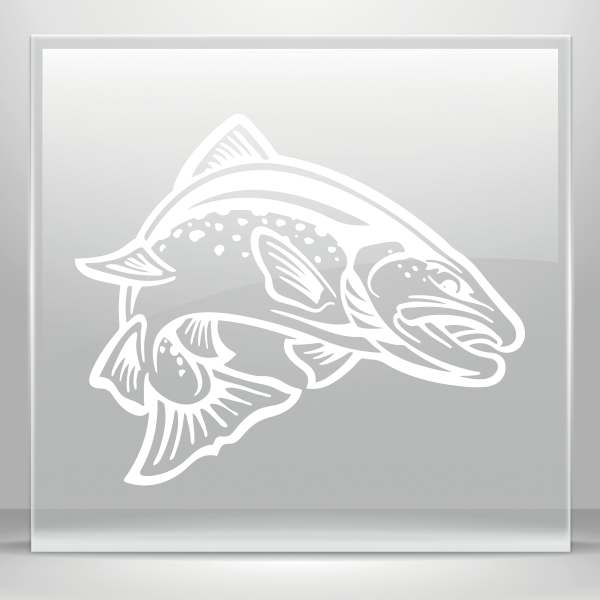 Download Simple Color Vinyl Salmon Fish - Sticker - Full Size PNG Image ...