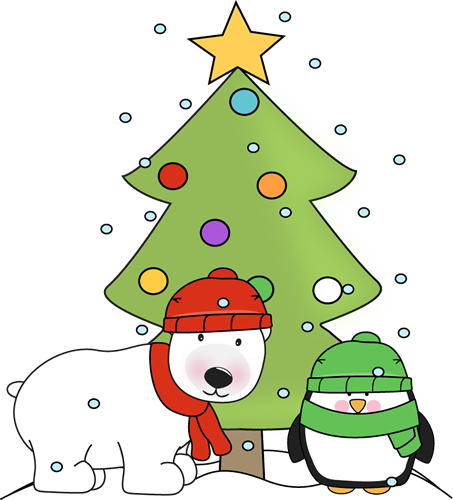 Download Penguin, Polar Bear, And Christmas Tree In The Snow - Winter ...