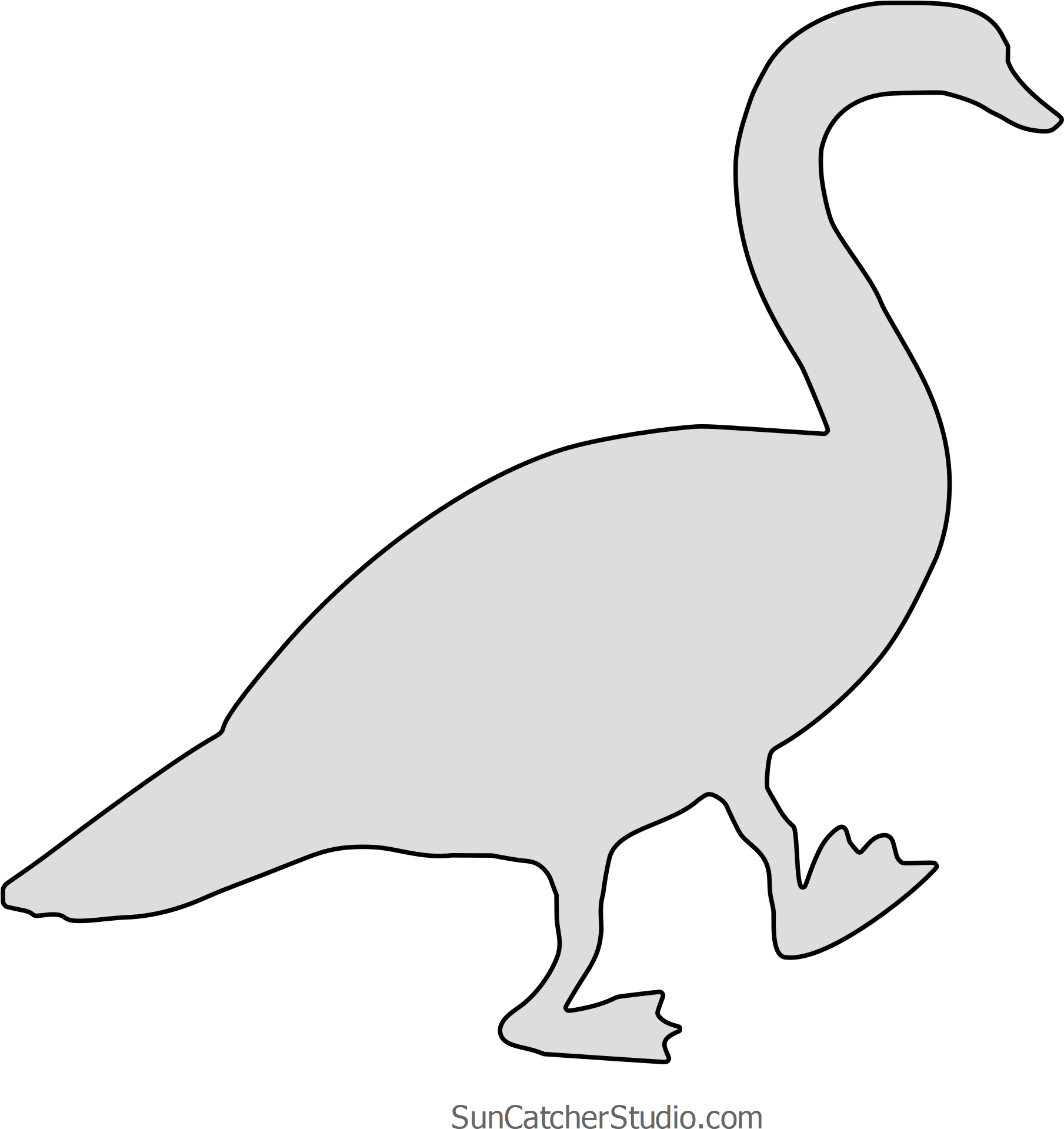 Download Free Goose Silhouette Bird Pattern Template To Print - Duck ...