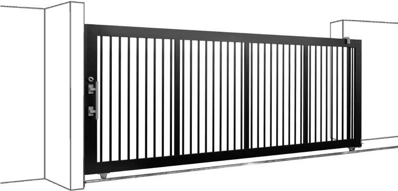 Download Single Sliding Gate - Gate - Full Size PNG Image - PNGkit