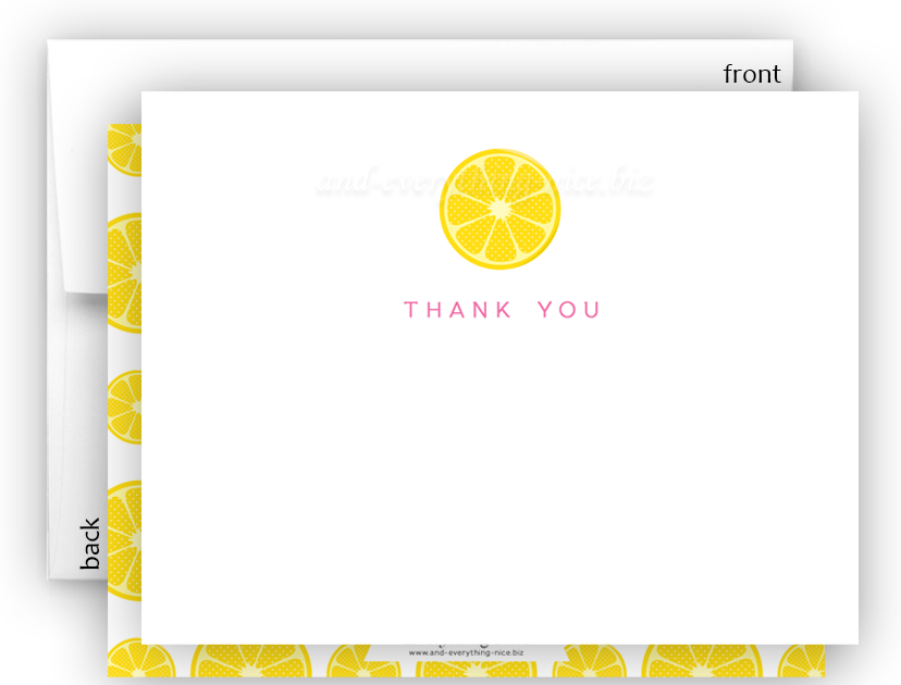 Download Lemon Ii Thank You Cards Note Card Stationery • Flat ...