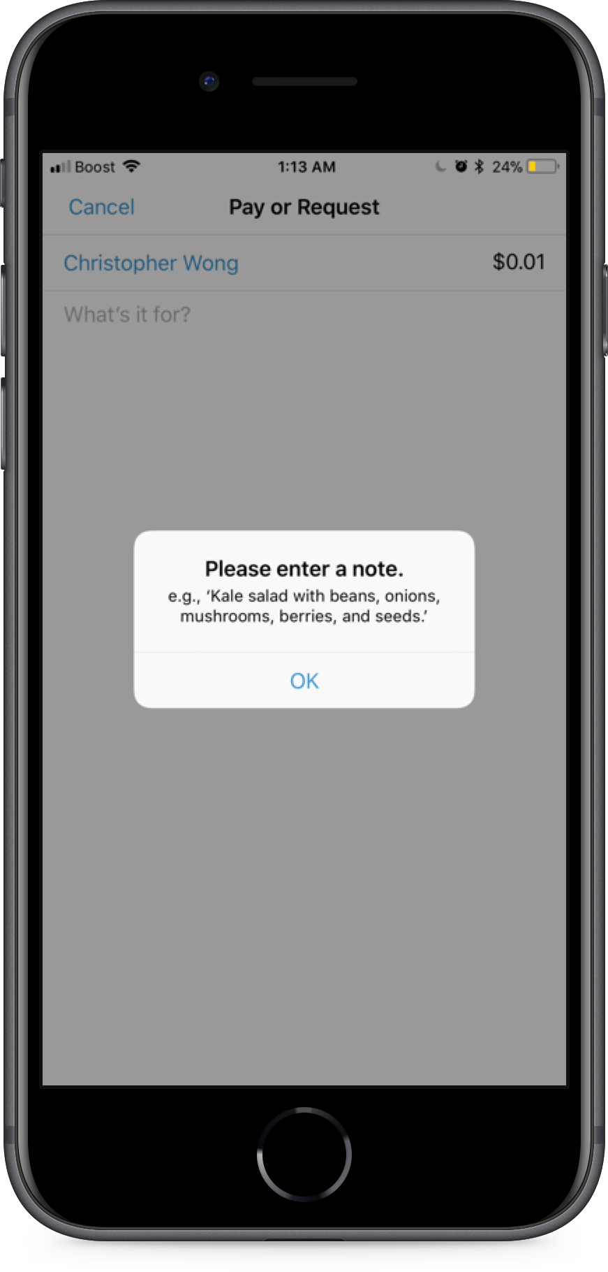 Download A Pop Up Asking User To Enter Note If They Try And - Mobile ...