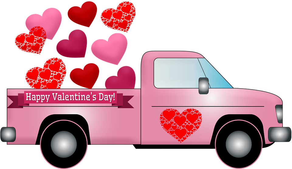 Download Valentine Truck Hearts Valentine Pink Truck - Happy Valentine ...
