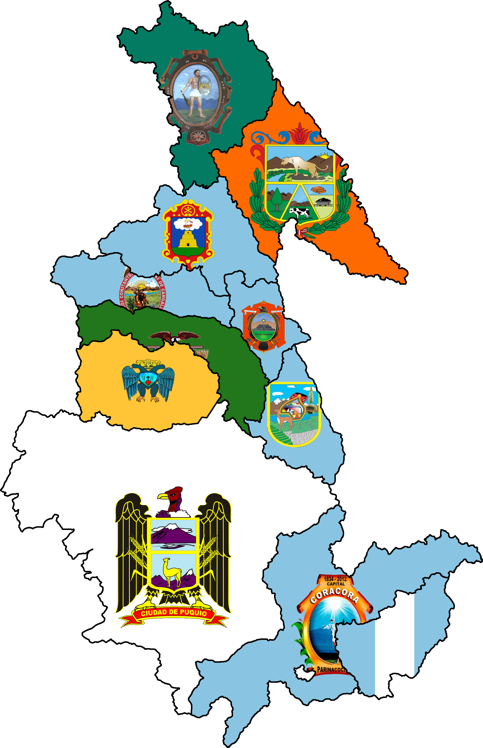 Download Flag Map Of Provinces Of Ayacucho - Illustration - Full Size ...