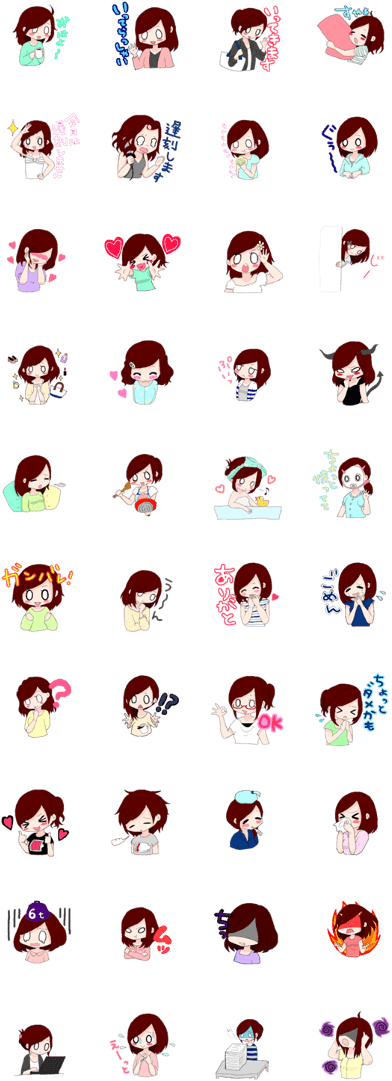 Download Previous - Chibi Girl Stickers - Full Size PNG Image - PNGkit
