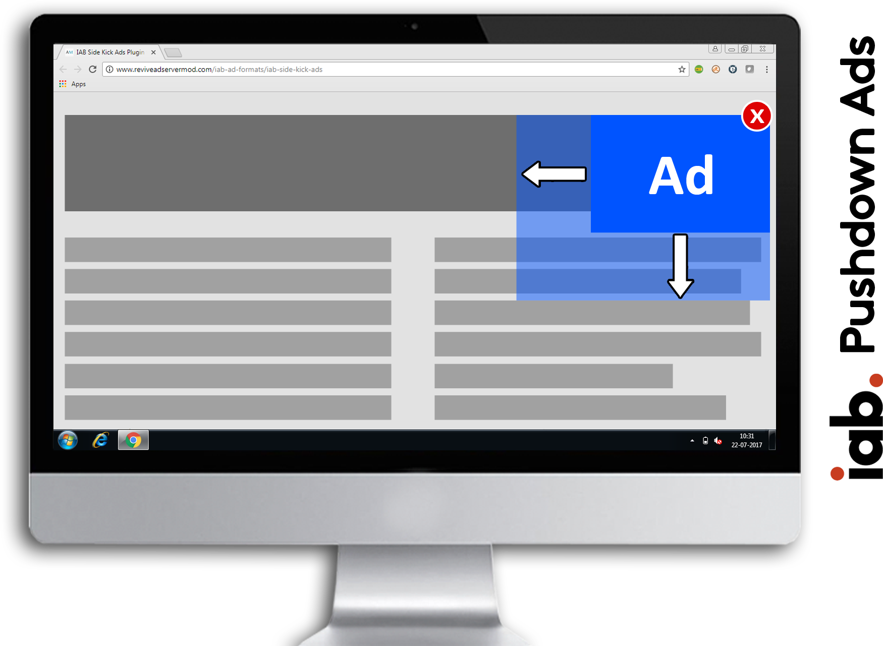 Download Iab Pushdown Ads - Computer Monitor - Full Size PNG Image - PNGkit
