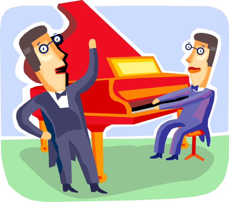 Download Vector Illustration Of Lounge Singer Musician Sings - Cartoon ...