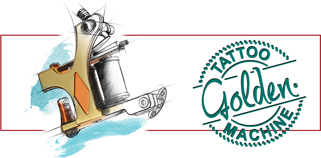 Download Golden Tattoo Machine® - Illustration - Full Size PNG Image ...