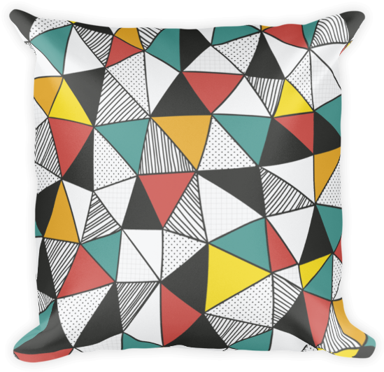 Download Colorful Triangles Design Pillow - Triangle - Full Size PNG ...