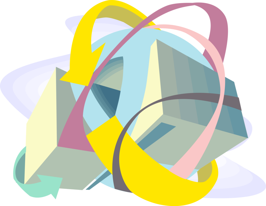 Download Vector Illustration Of Large Blocks With Circular Arrow ...