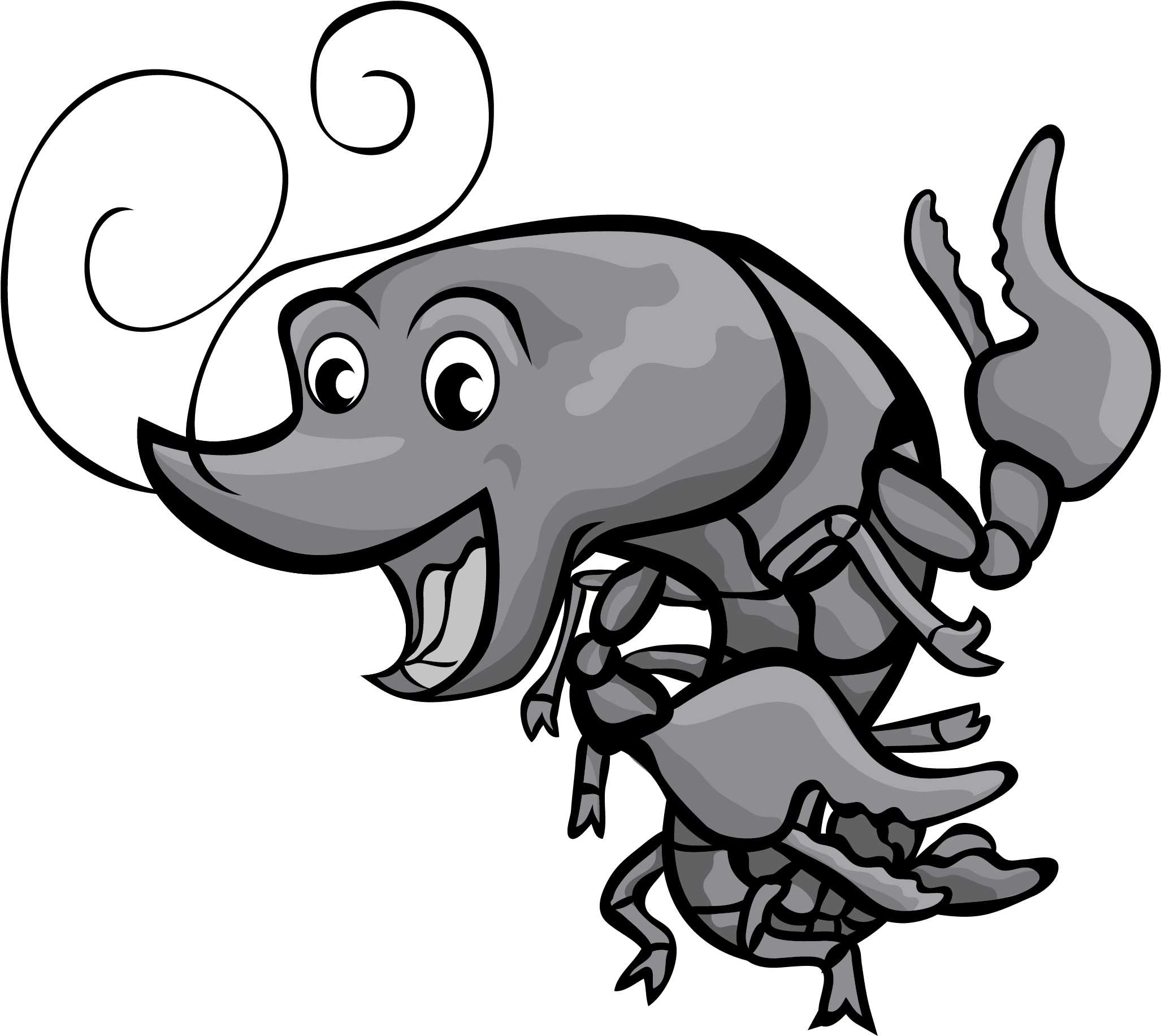 Download Grey Happy Crawfish Clip Art - Download - Full Size PNG Image ...