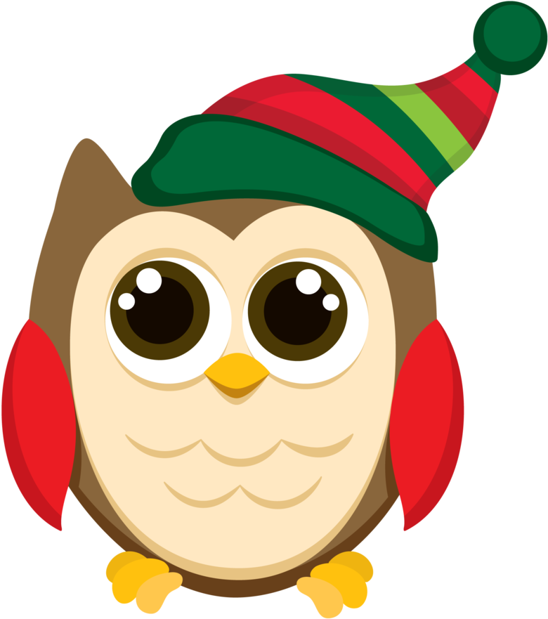 Download Christmas Owl Clip Art Patterns - Christmas Owl Clipart - Full ...