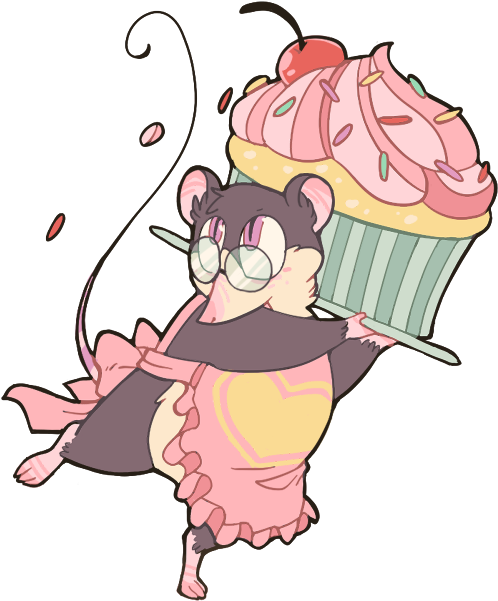 Download Little Rat Big Cupcake - Cartoon - Full Size PNG Image - PNGkit