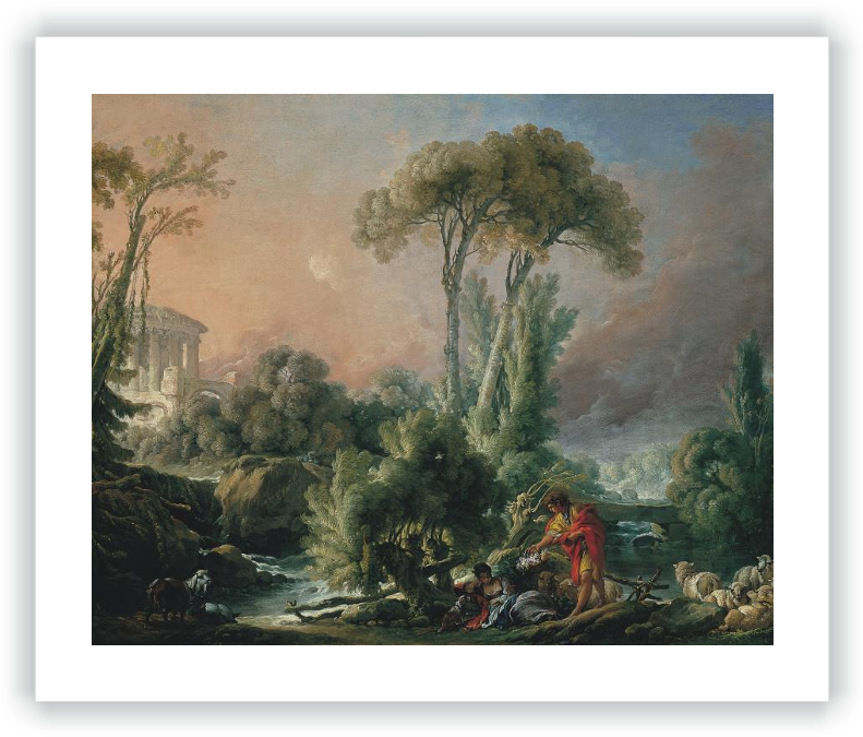Download River Landscape With An Antique Temple - Baroque And Rococo ...