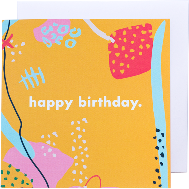 Download Transparent Happy Birthday Greeting Card Yellow - Construction ...