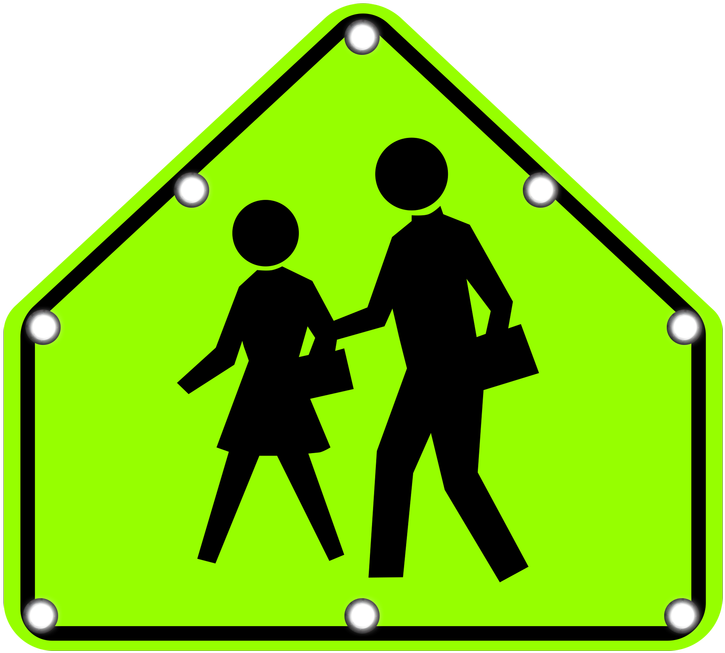 Download S1-1 Solar School Sign With 8 Blinking Led Light - Two People ...