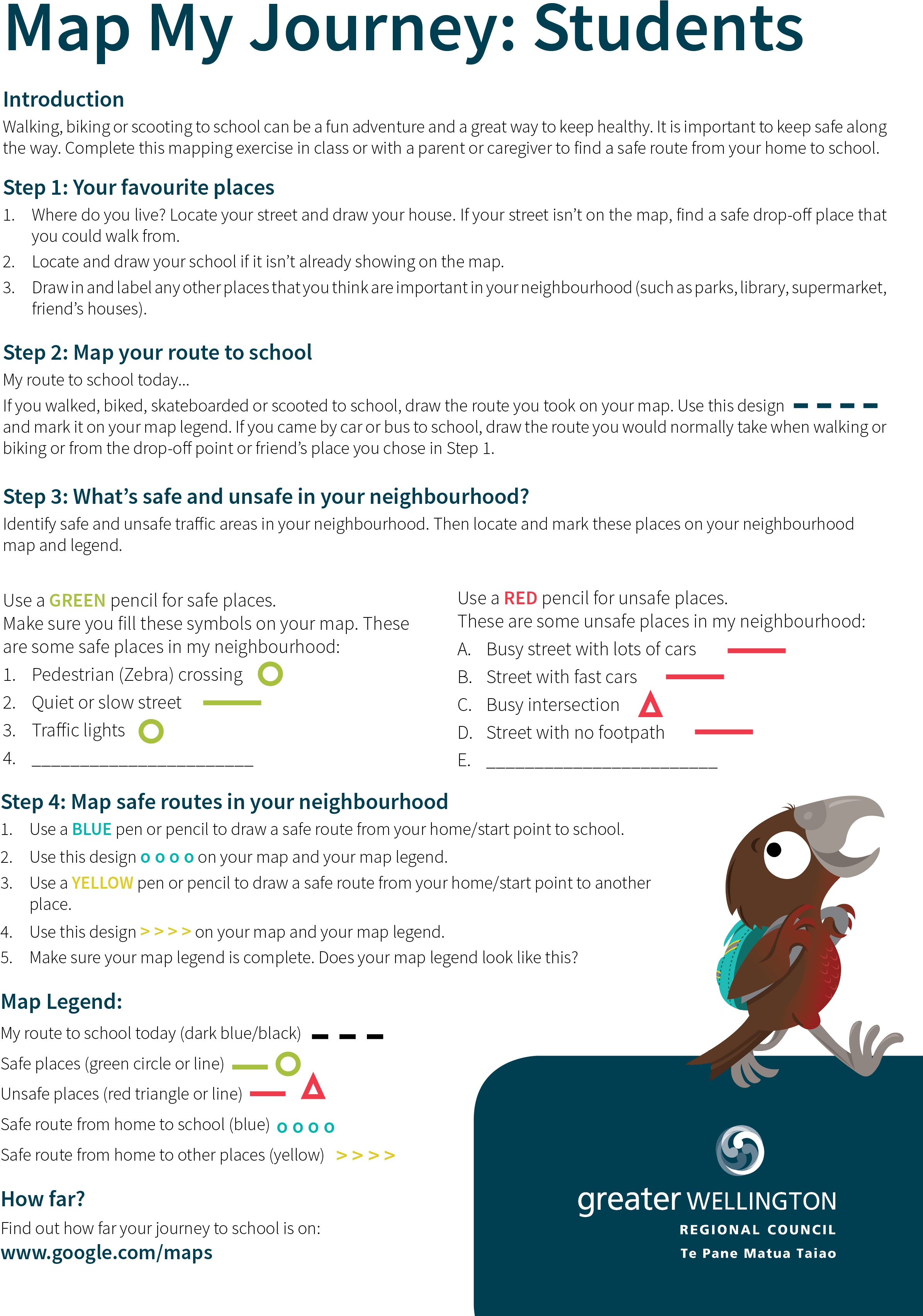 Download Students Map Important Locations, Safe And Unsafe Areas ...