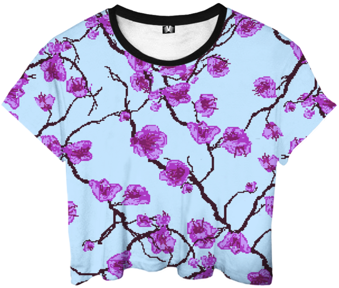 Download Ultra Violet Crop Top - Floral Design - Full Size PNG Image ...