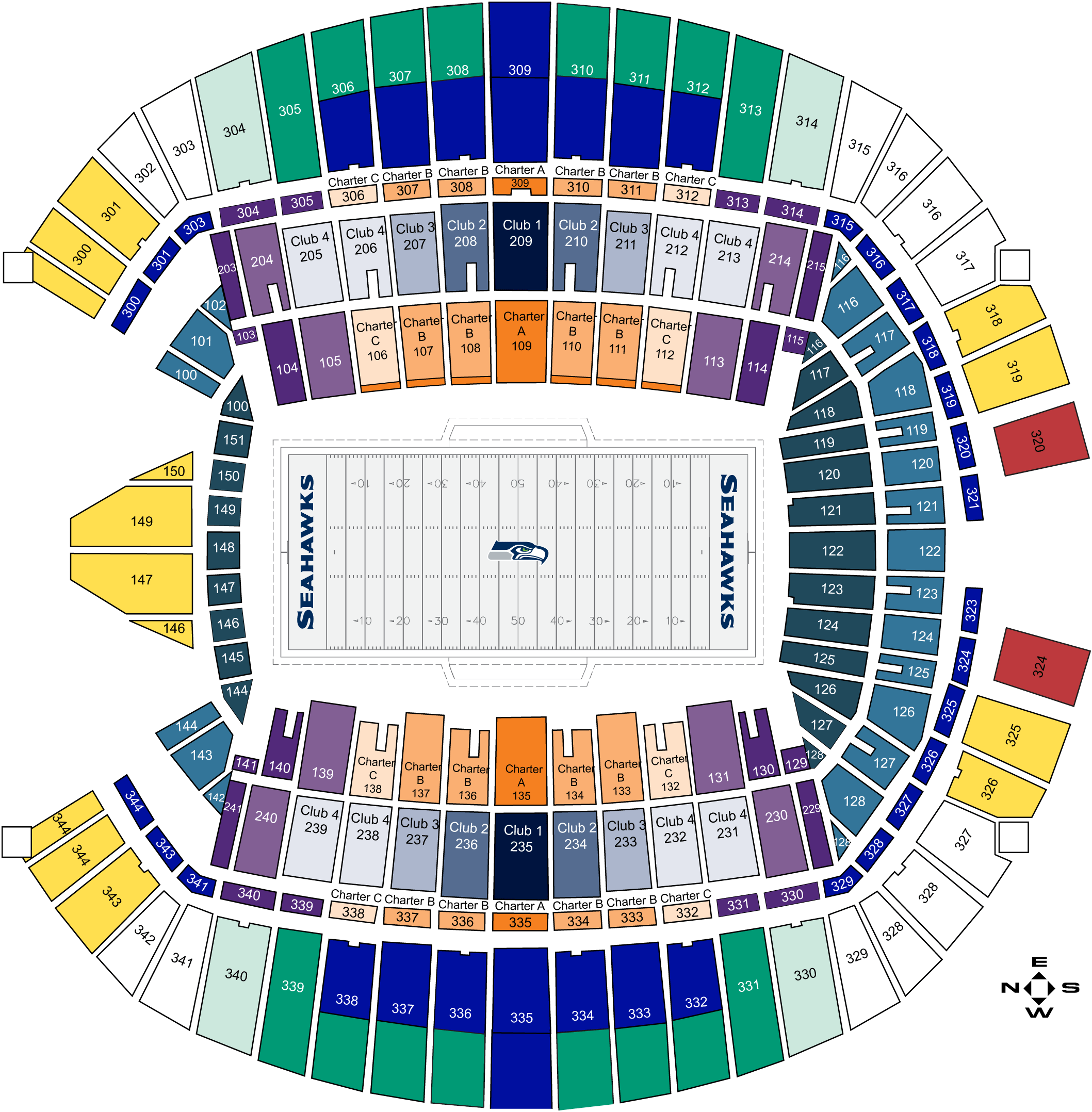 Download Transparent Centurylink Field Seating Map Luxury Seattle ...