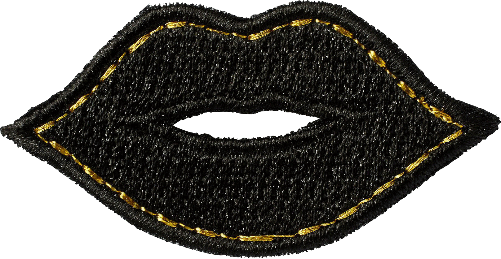 Download Black & Gold Lips Sticker Patch - Lipstick - Full Size PNG ...