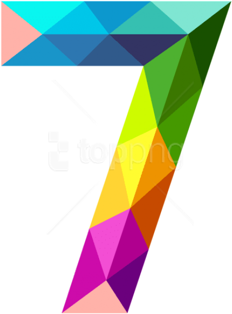 Download Free Png Download Colourful Triangles Number Seven - Clip Art ...