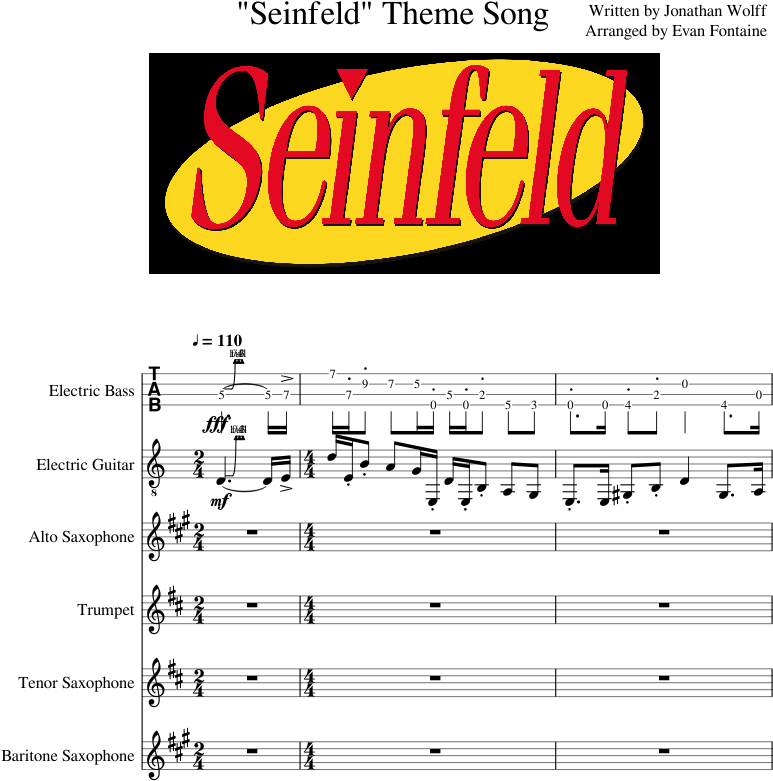 Download "seinfeld" Theme Song Sheet Music Composed By Written ...