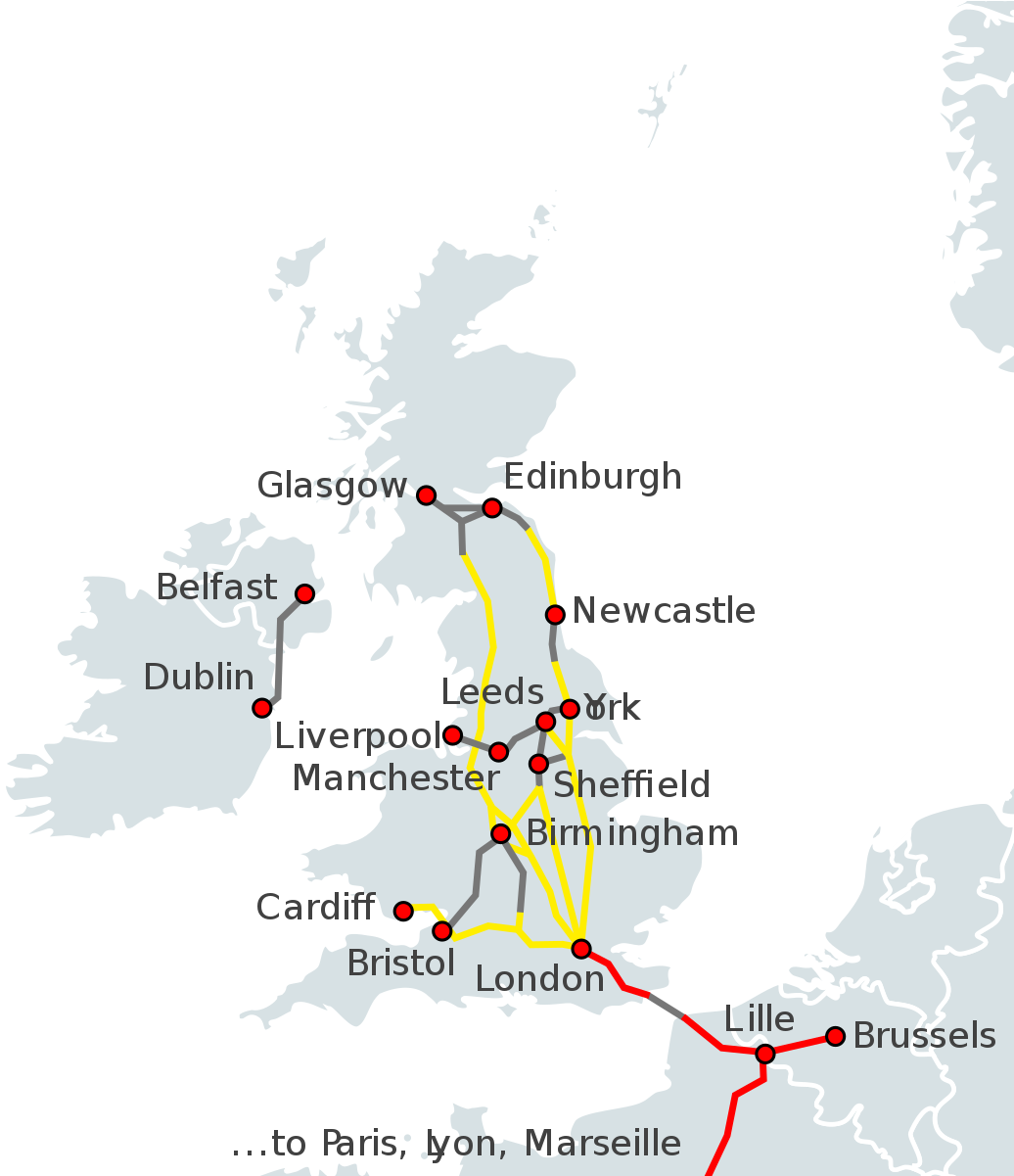 Download Operational High-speed Lines In The Uk - Map - Full Size PNG ...