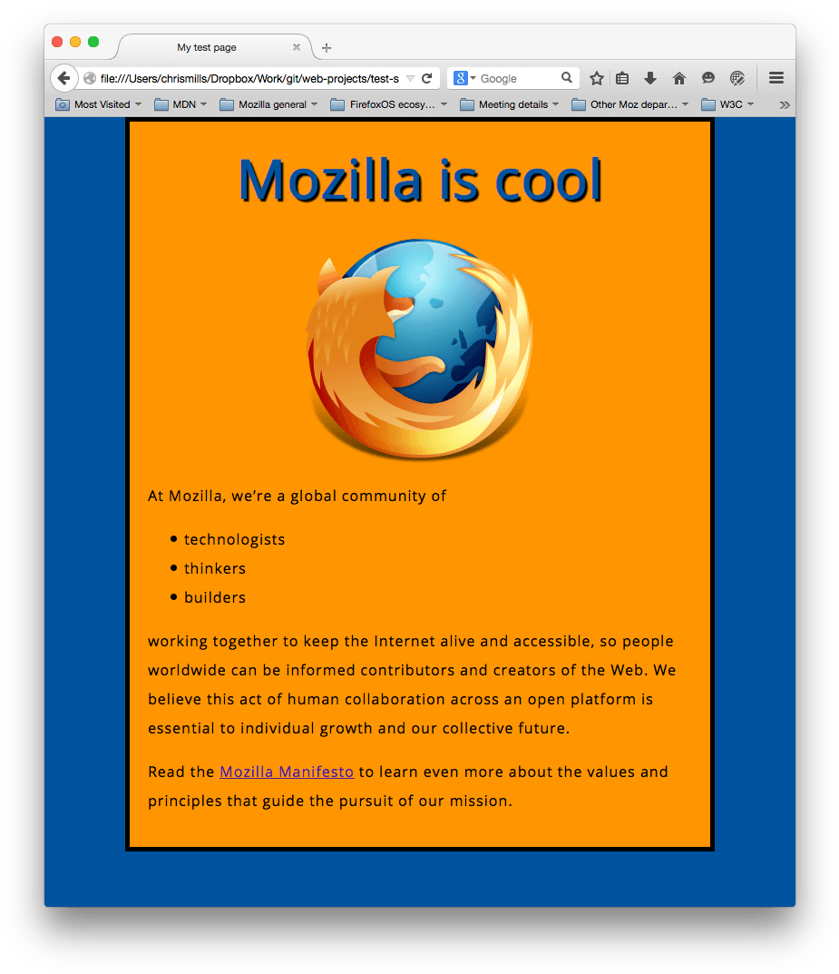 Download A Mozilla Logo, Centered, And A Header And Paragraphs ...