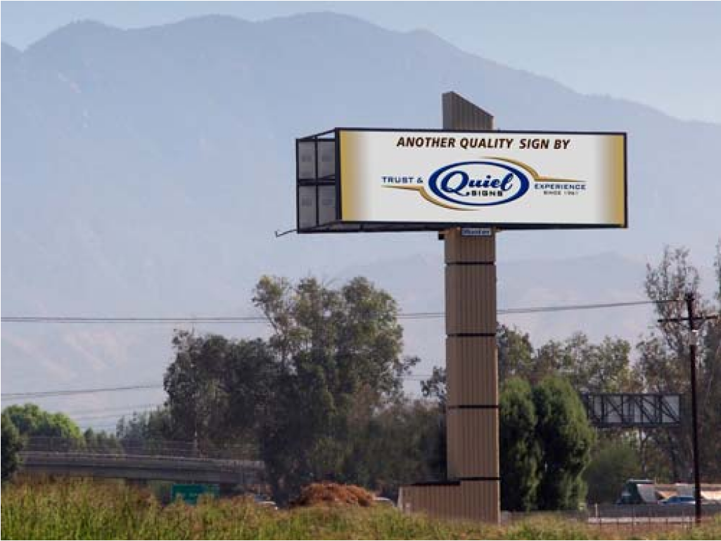 Download Large Billboard Sign With Quiel Logo And Mountains - Sign ...