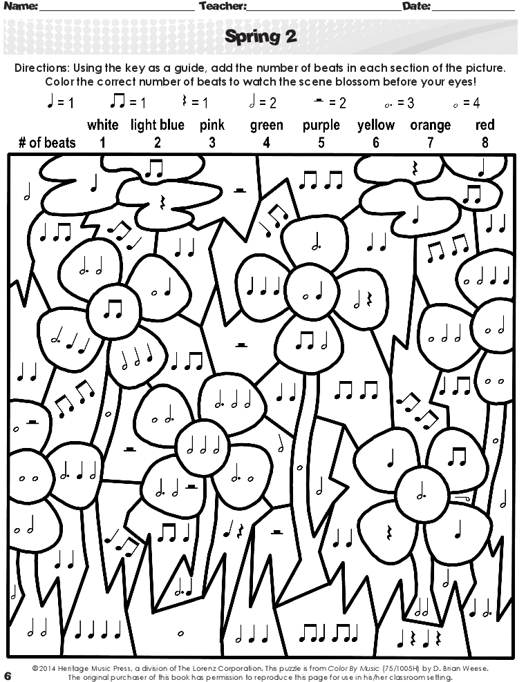 Download Click To Expand Color By Music Thumbnail - Music Color Page By ...