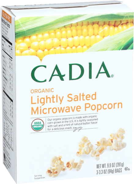 Download Cadia Organic Lightly Salted Microwave Popcorn 3 Bags - Cadia ...