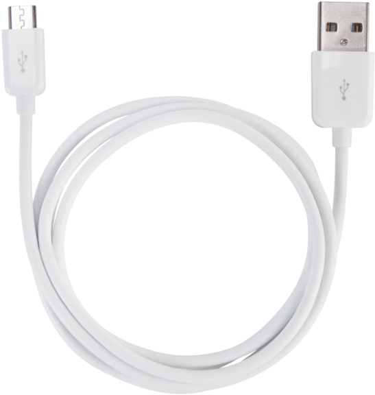 Download Micro-usb To Usb Cable - White Micro Usb Cable Png - Full Size ...