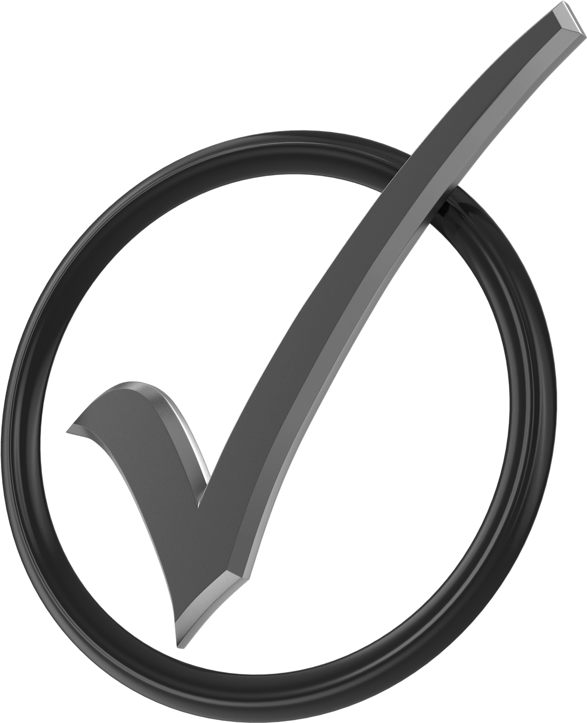 Download Silver Check Mark In Circle - Emblem - Full Size PNG Image ...