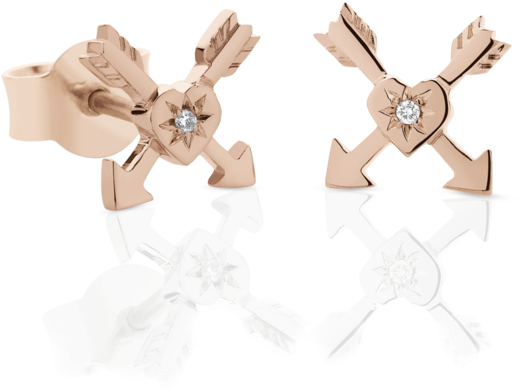 Download Heart & Arrow Stud Earrings Set - Earrings - Full Size PNG ...