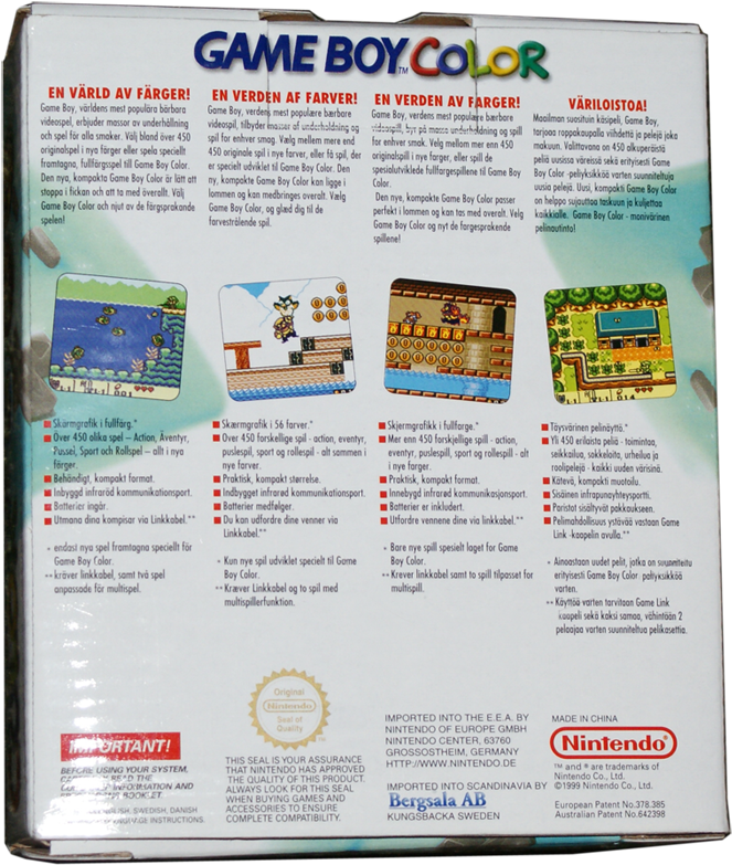 Download It's - Gameboy Color Box Back - Full Size PNG Image - PNGkit