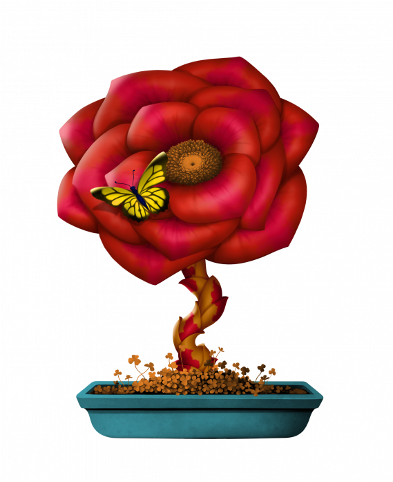 Download Golden Red Thorn - Cryptoflowers - Full Size PNG Image - PNGkit